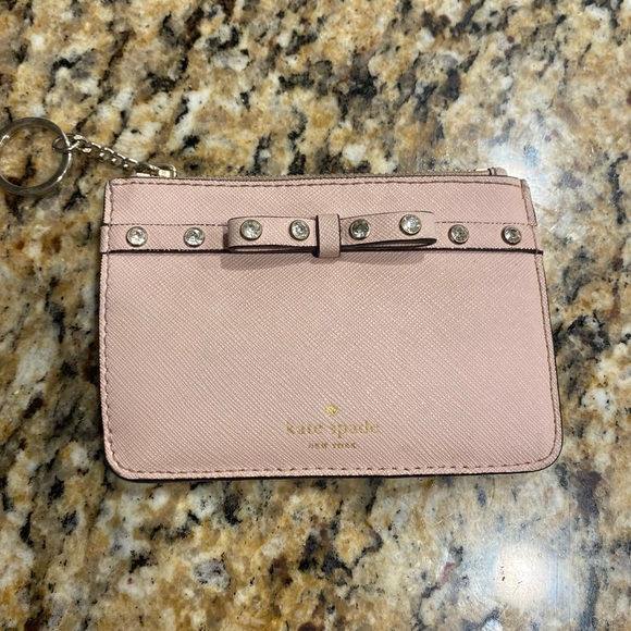 kate spade | Bags | Kate Spade Credit Card Wallet With Rhinestone Bow ...